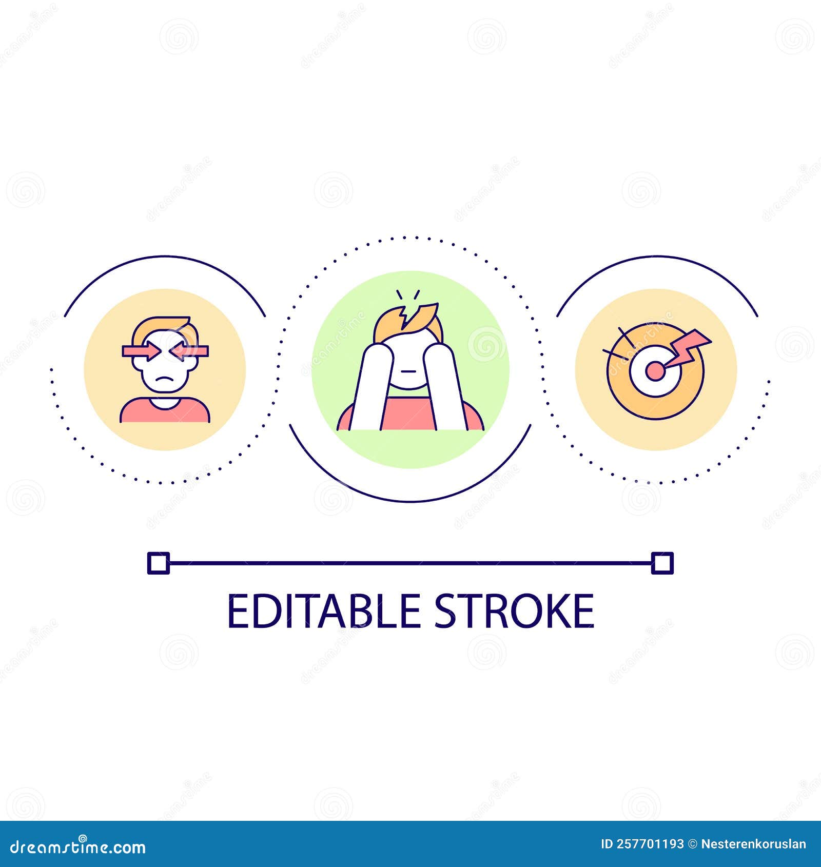 Headache Problem Loop Concept Icon Stock Vector - Illustration of ...