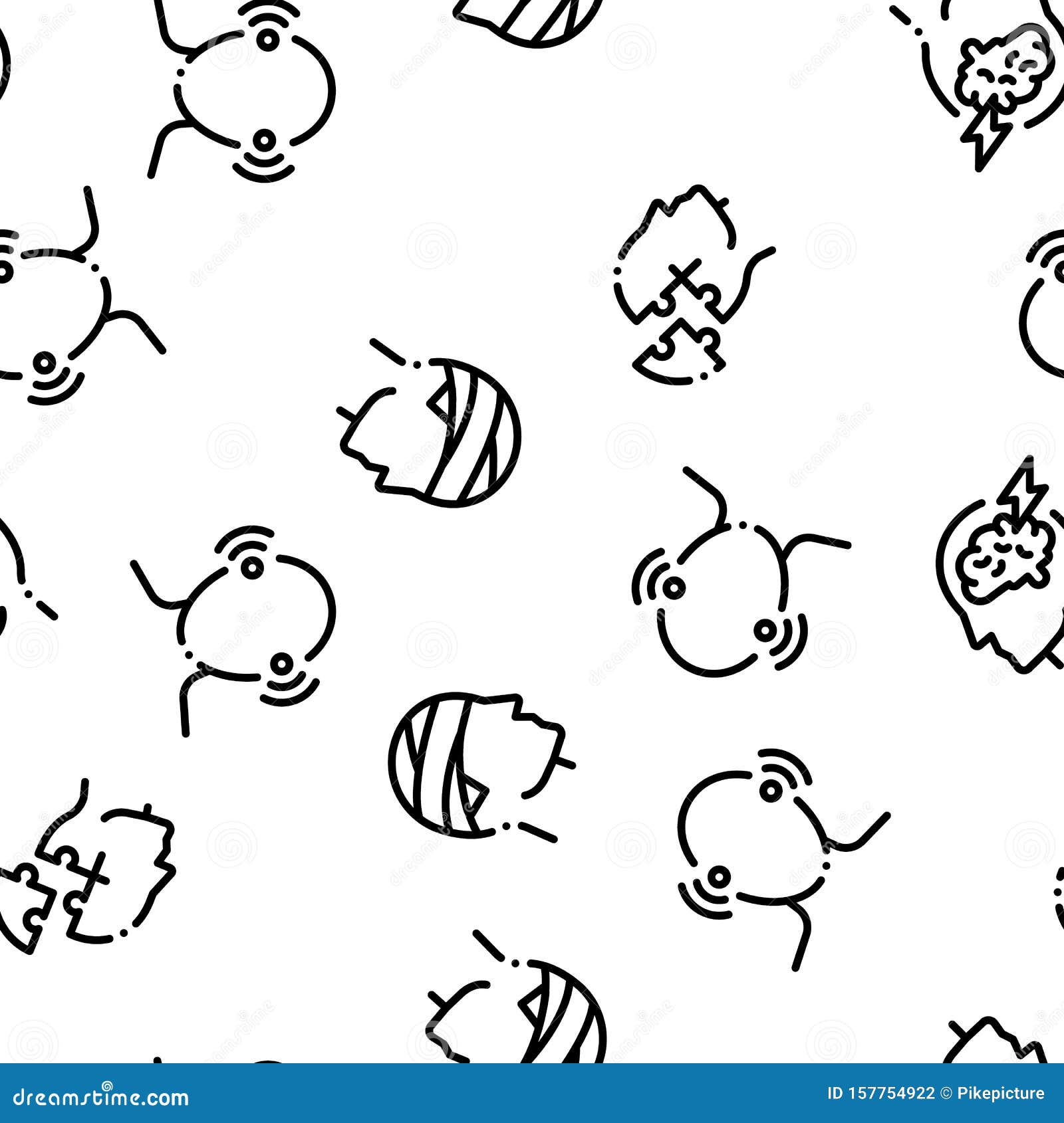 Headache Seamless Pattern Vector Stock Vector - Illustration of nervous ...