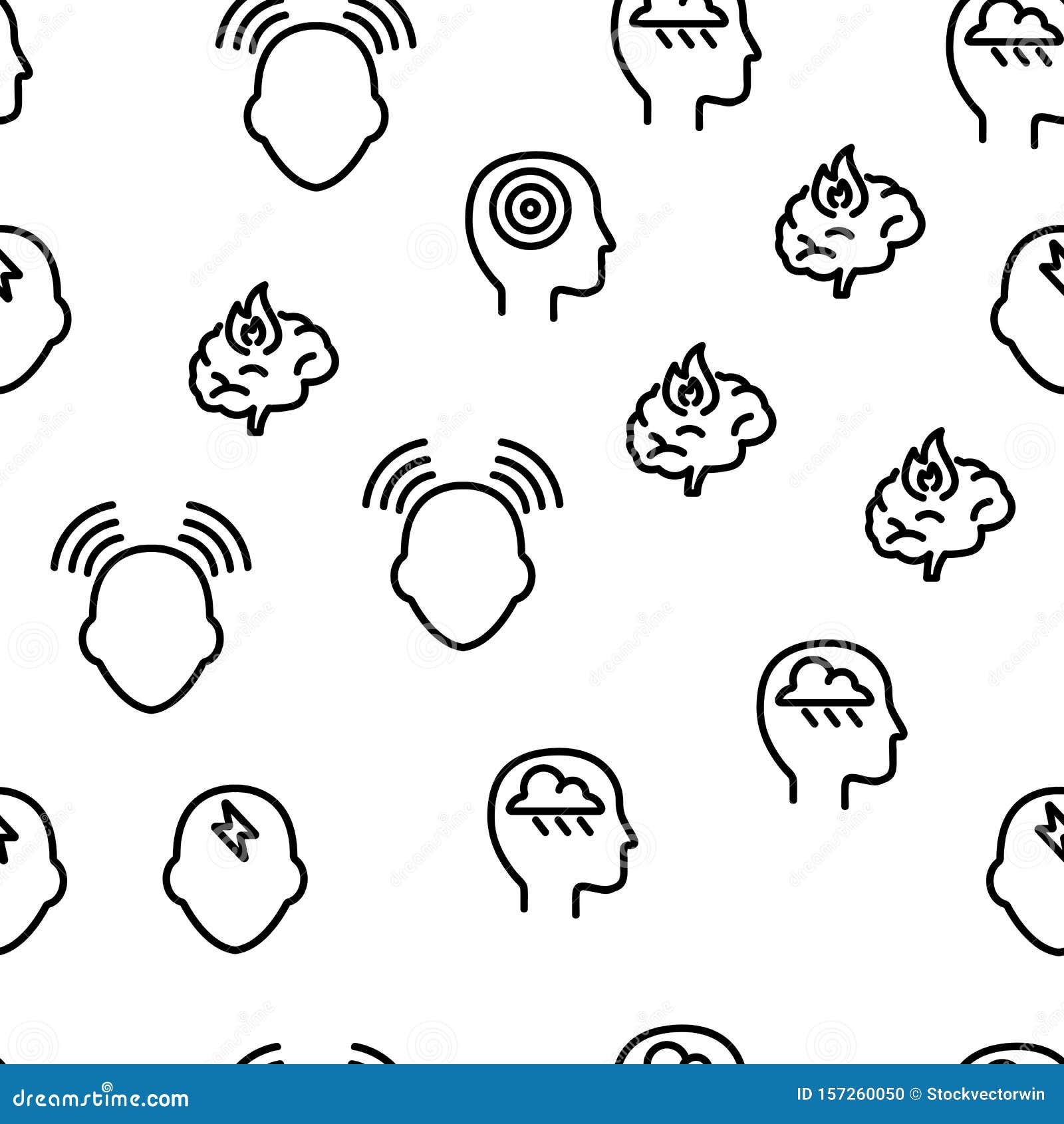 Headache Seamless Pattern Vector Stock Vector - Illustration of cure ...