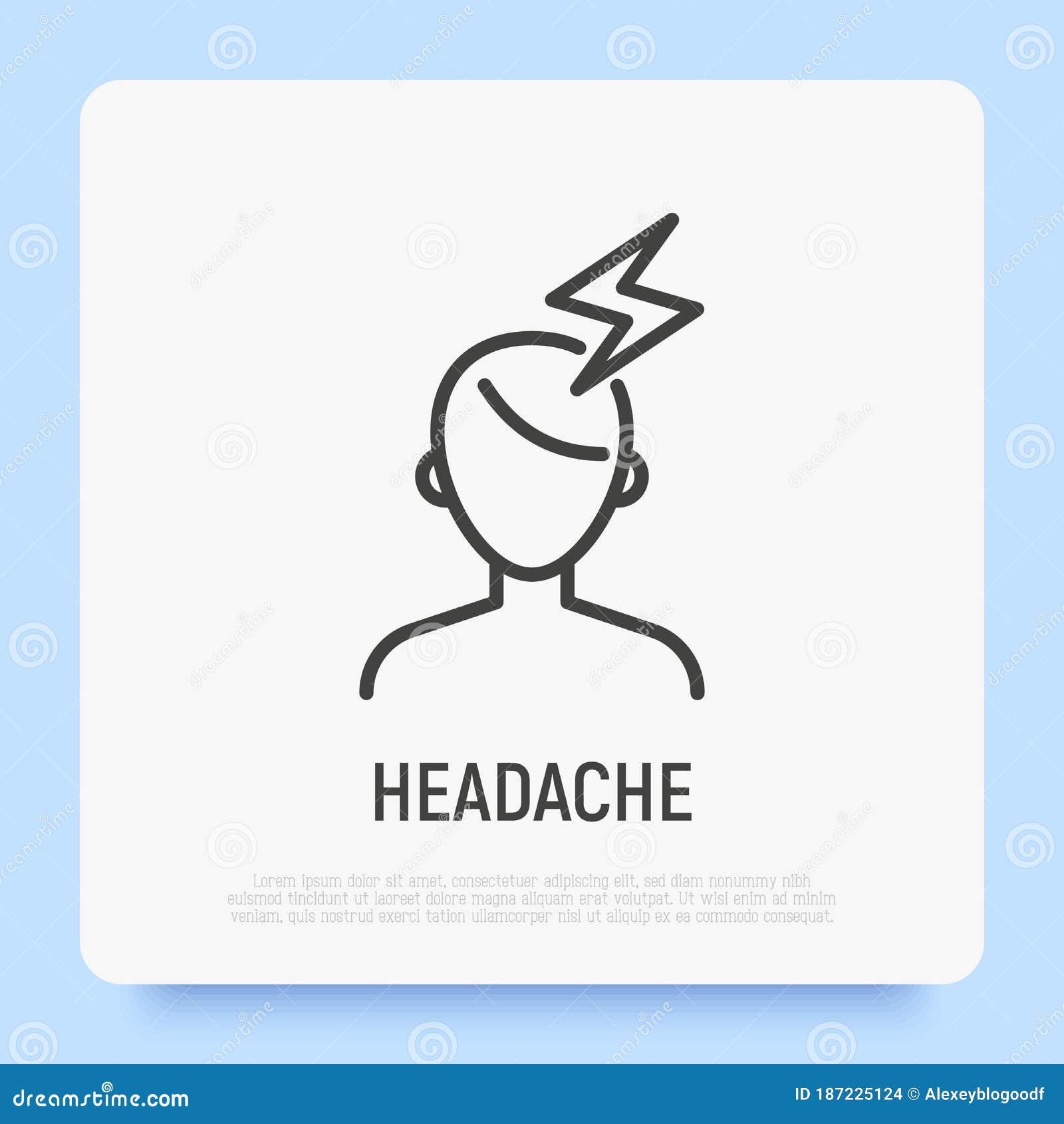 Man Has Headache Thin Line Icon, Body Pain Concept, Person Has Migraine ...
