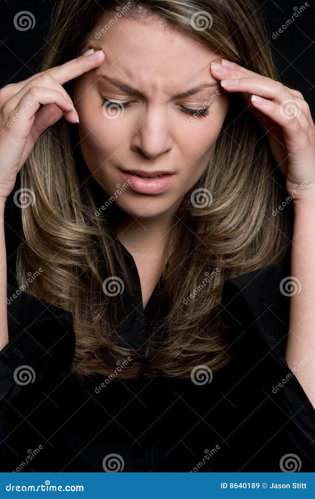 Headache Woman stock image. Image of alone, teenager, pretty - 8640189