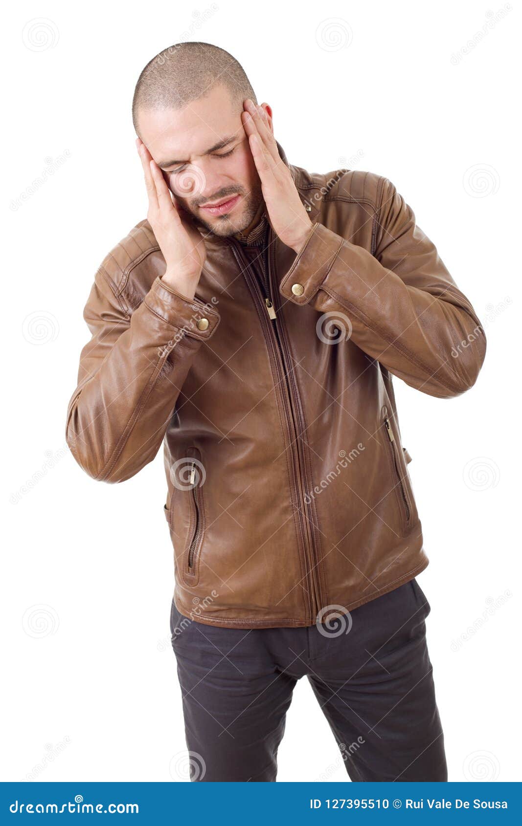 Headache stock photo. Image of male, positive, people - 127395510