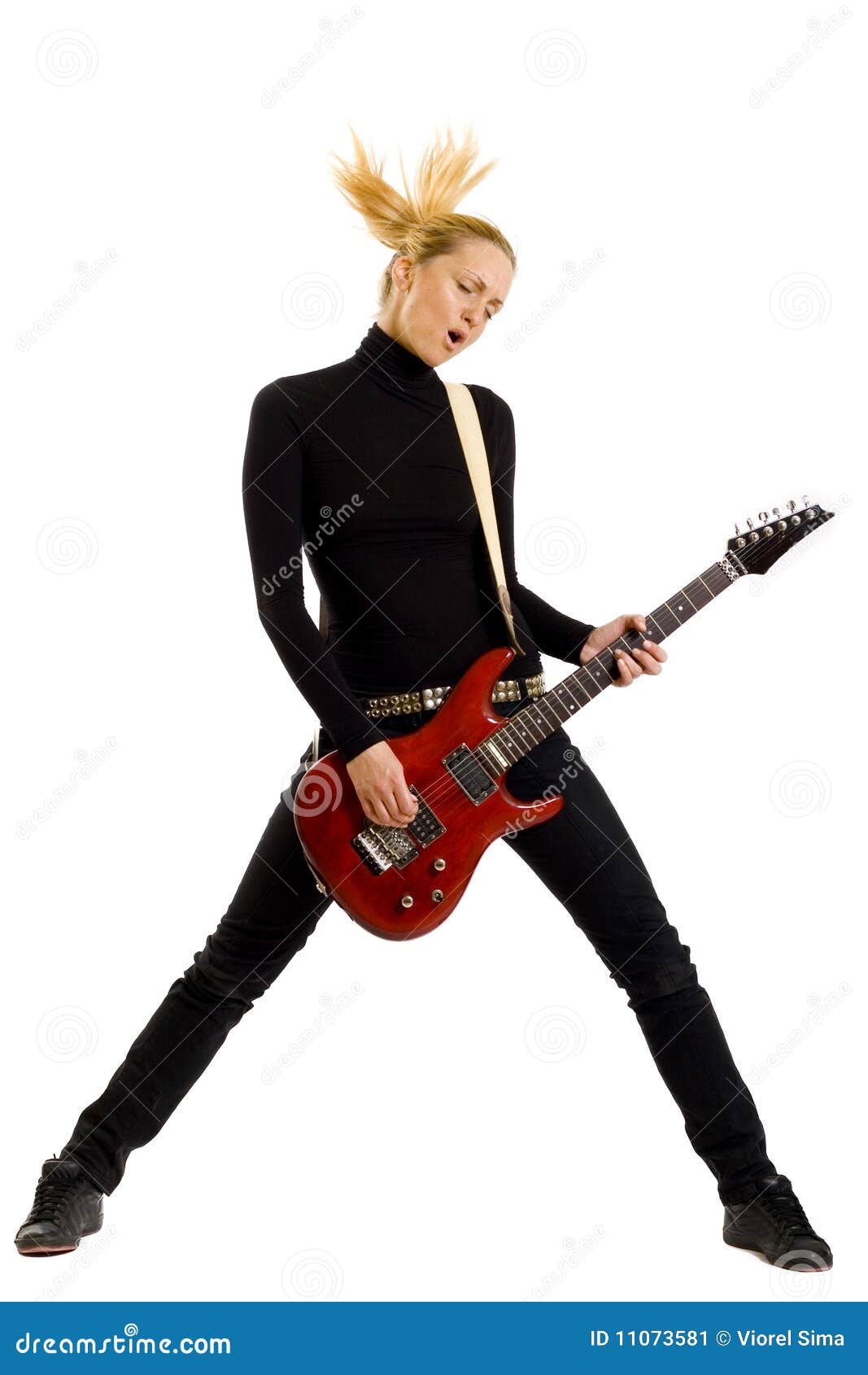 Headbanging rock girl stock image. Image of loud, instrument - 11073581