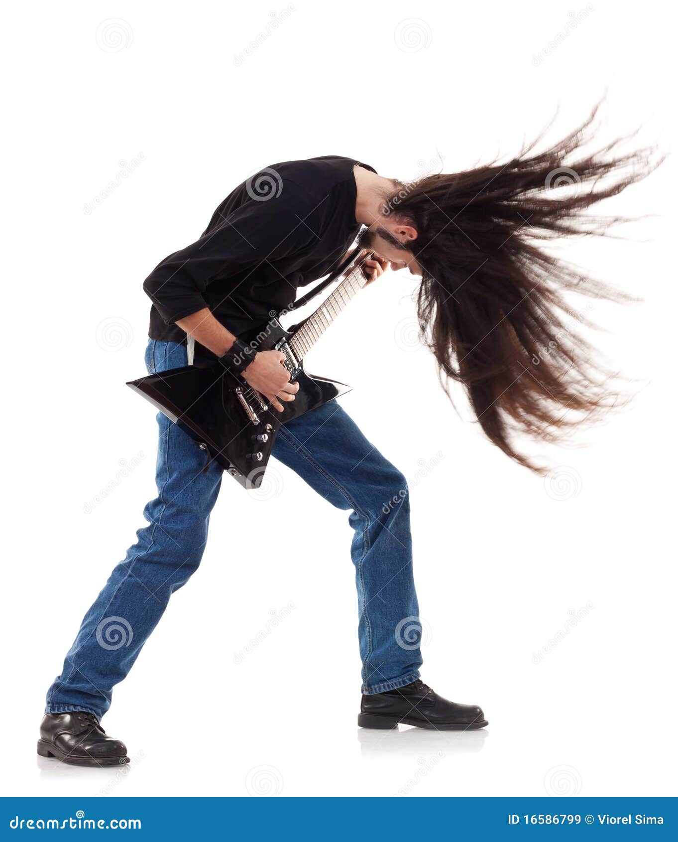Headbanging rocker stock image. Image of band, hair, music - 16586799