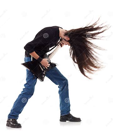 Headbanging rocker stock image. Image of band, hair, music - 16586799