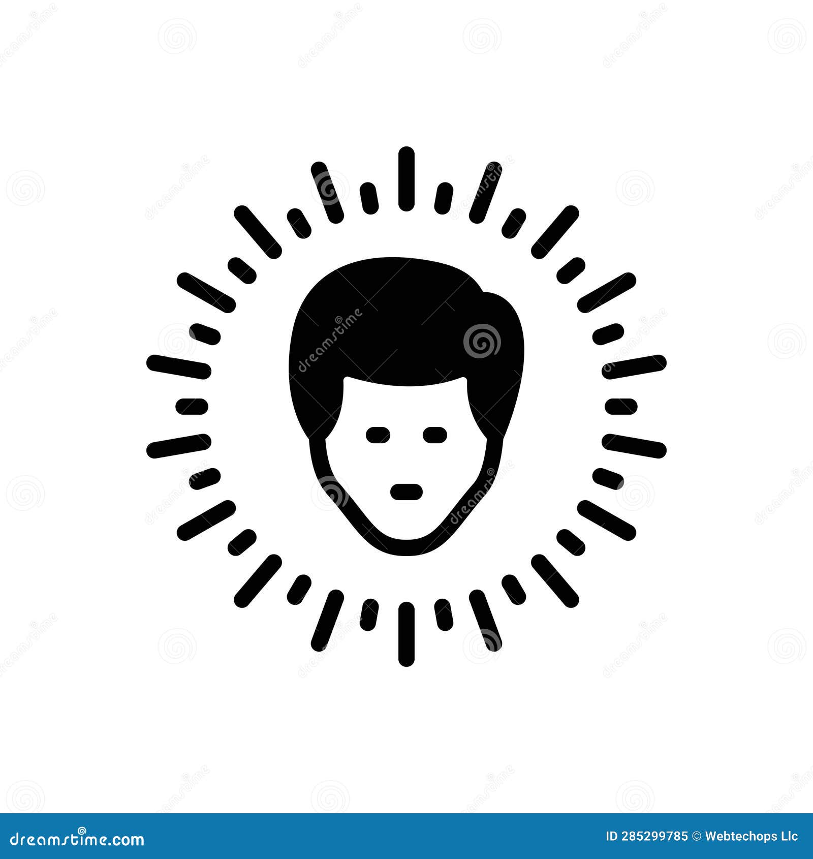 Black Solid Icon for Headed, Man and People Stock Vector - Illustration ...