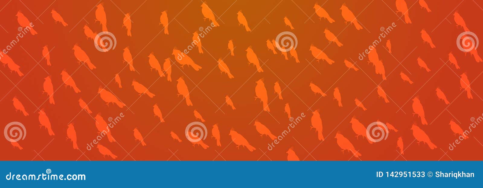 Header Background Birds Crested Bunting Stock Illustration ...