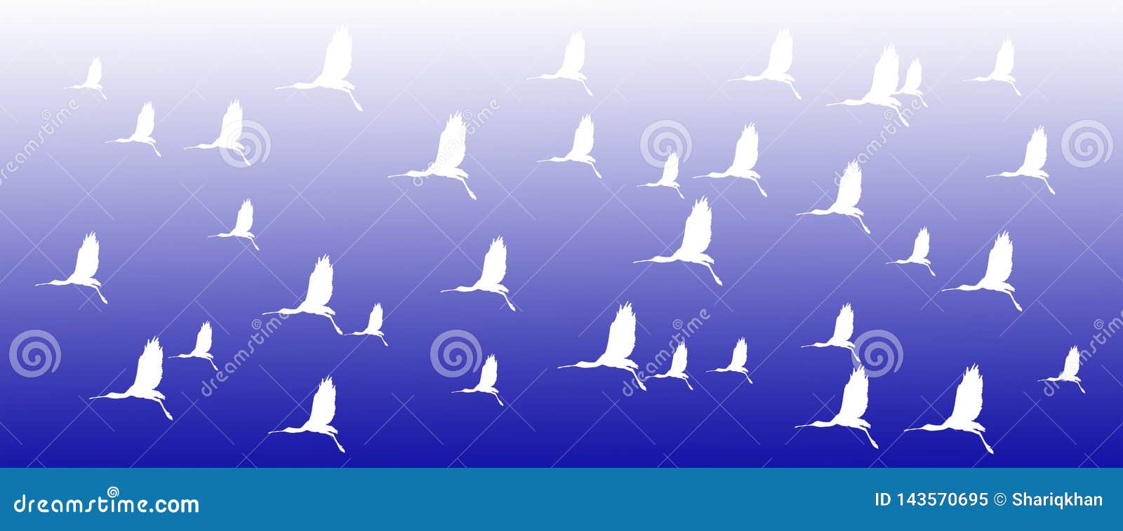 Header Background Birds Eurasian Spoonbills on Blue Background Stock ...