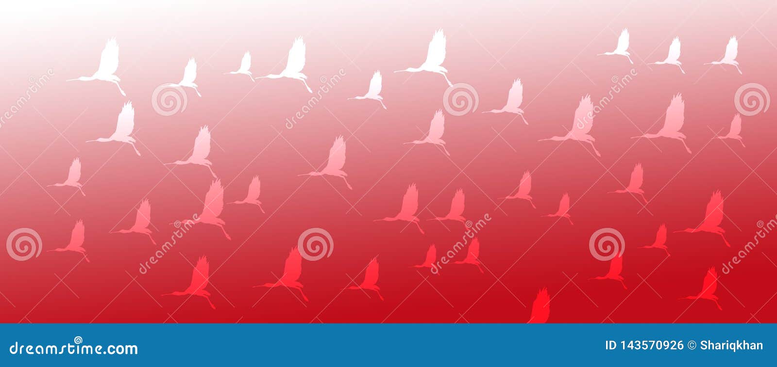 Header Background Birds Eurasian Spoonbills on Red Background Stock ...