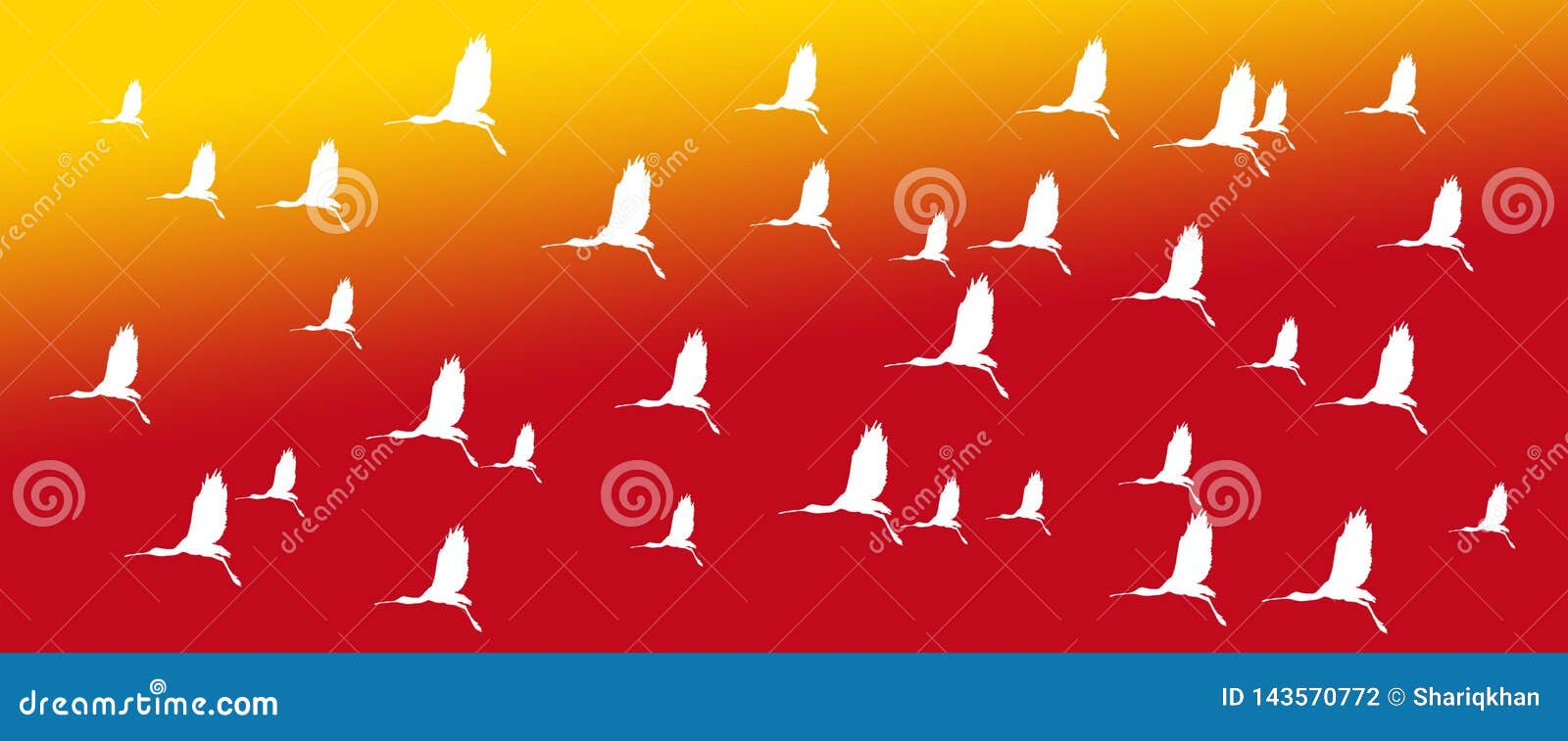 Header Background Birds Eurasian Spoonbills on Yellow Orange Background ...