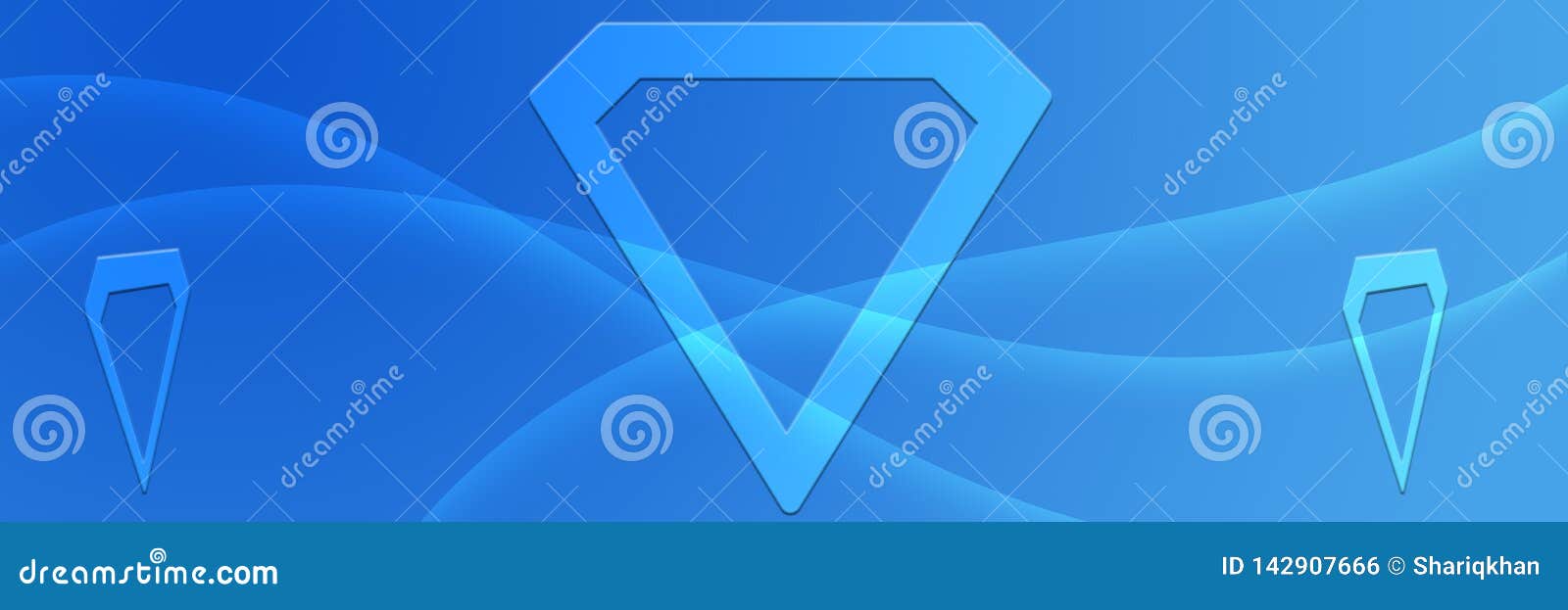 Header Background with Diamond on Blue Gradient Stock Illustration ...