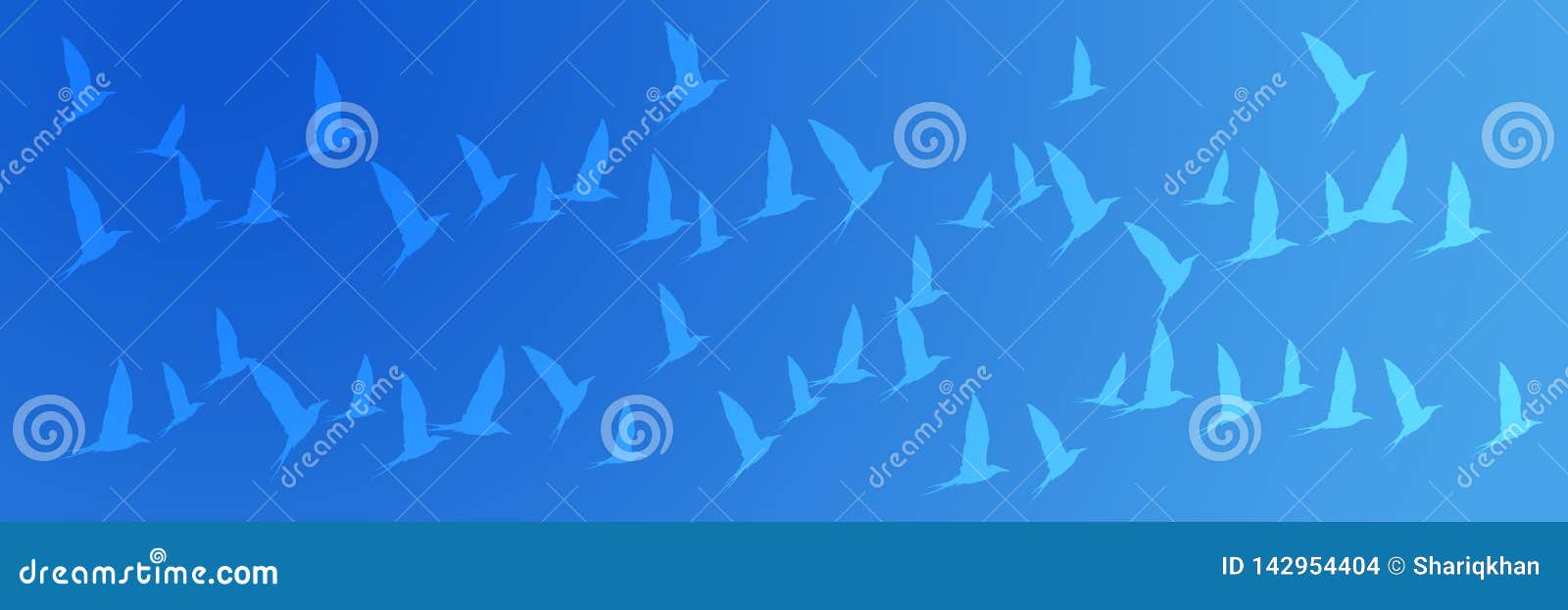 Header Background Flying Birds River Tern Stock Illustration ...
