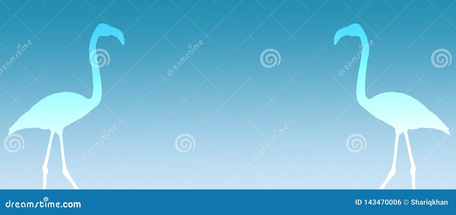 Header Background Light Turquoise Gradient Flamingo Birds Pair Stock ...