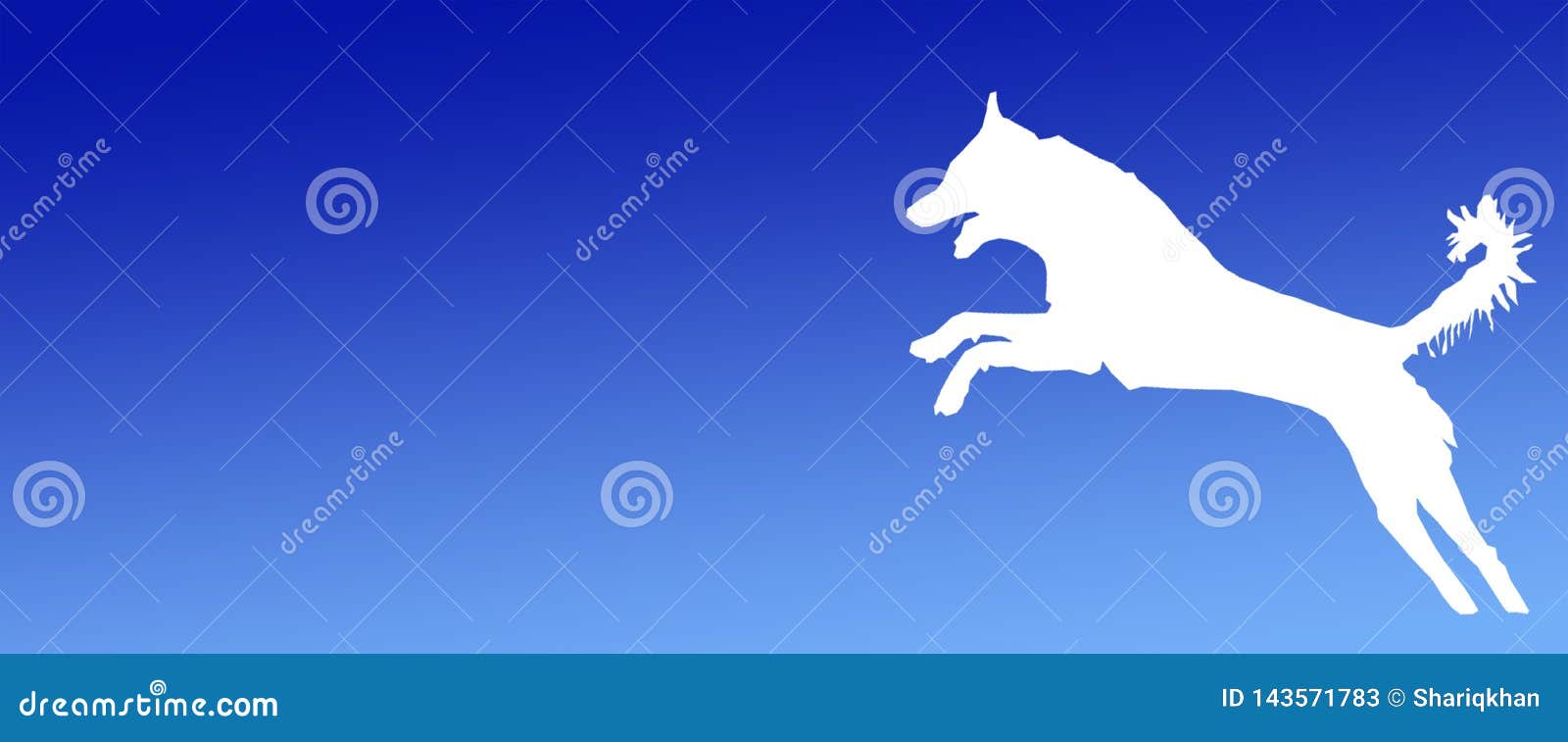 Header Background Pet Dog Jumping on Blue Gradient Background Stock ...