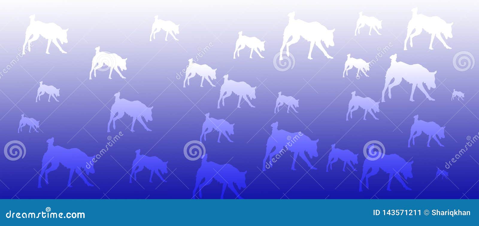 Header Background Pet Dogs Pattern on Blue Gradient Background Stock ...