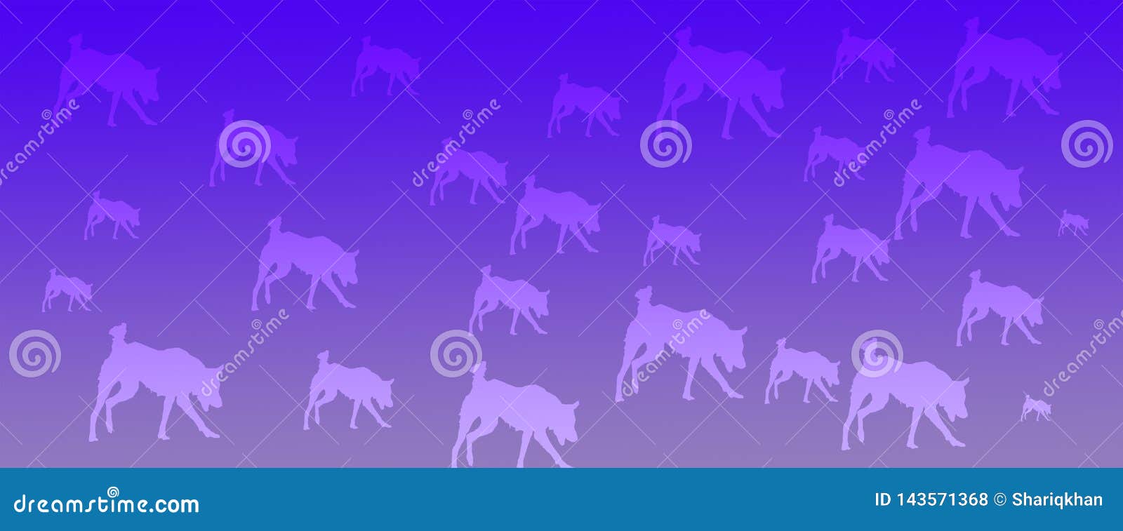 Header Background Pet Dogs Pattern on Blue Gradient Background Stock ...