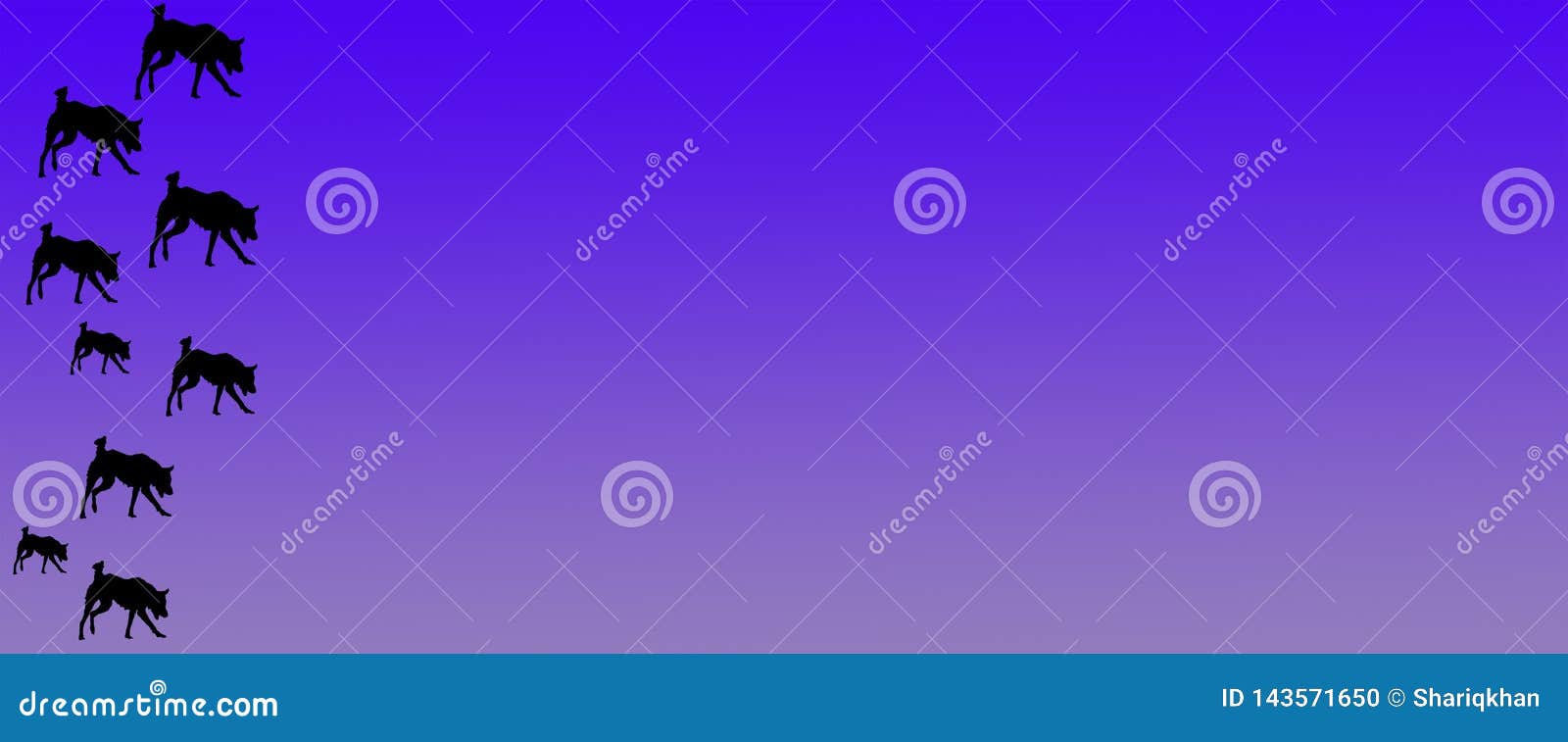 Header Background Pet Dogs Pattern on Blue Violet Gradient Background ...