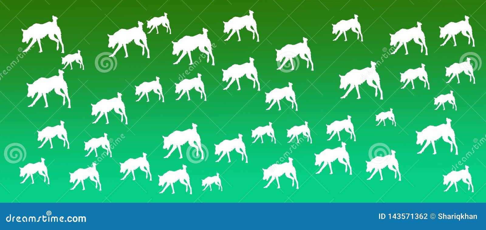 Header Background Pet Dogs Pattern on Green Gradient Background Stock ...