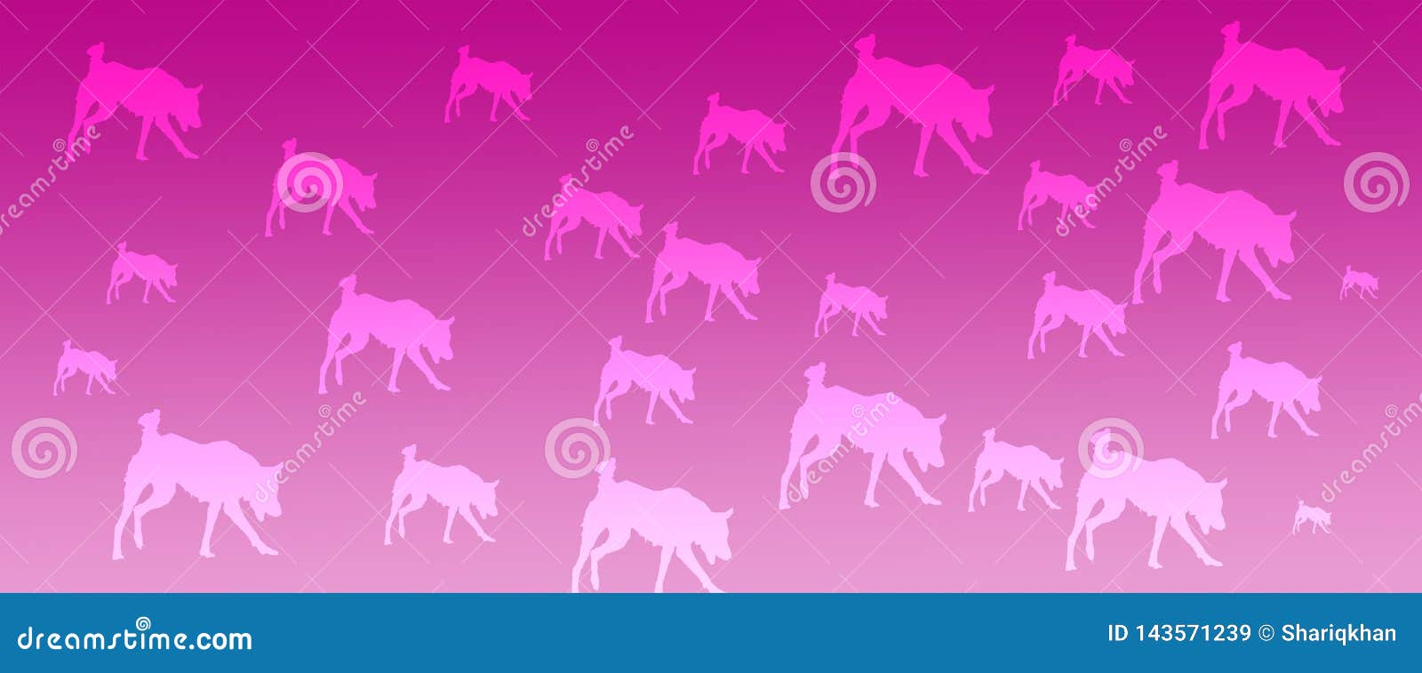 Header Background Pet Dogs Pattern on Magenta Gradient Background Stock ...