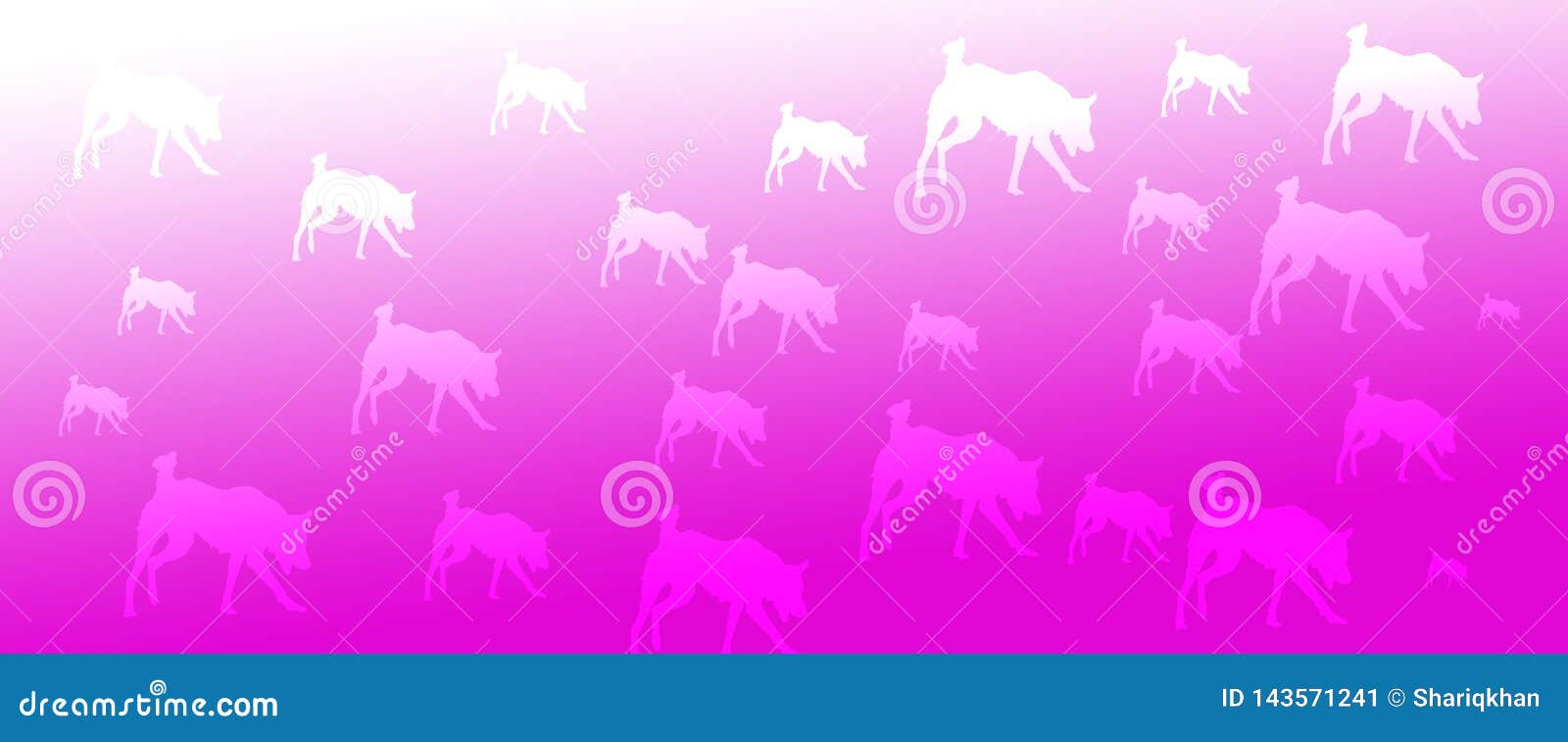 Header Background Pet Dogs Pattern on Magenta Gradient Background Stock ...