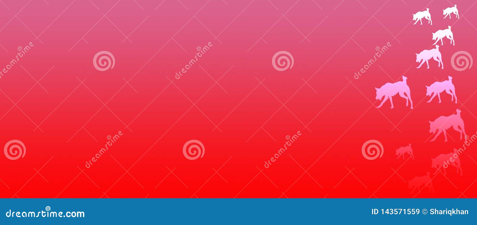 Header Background Pet Dogs Pattern on Pink Red Gradient Background ...