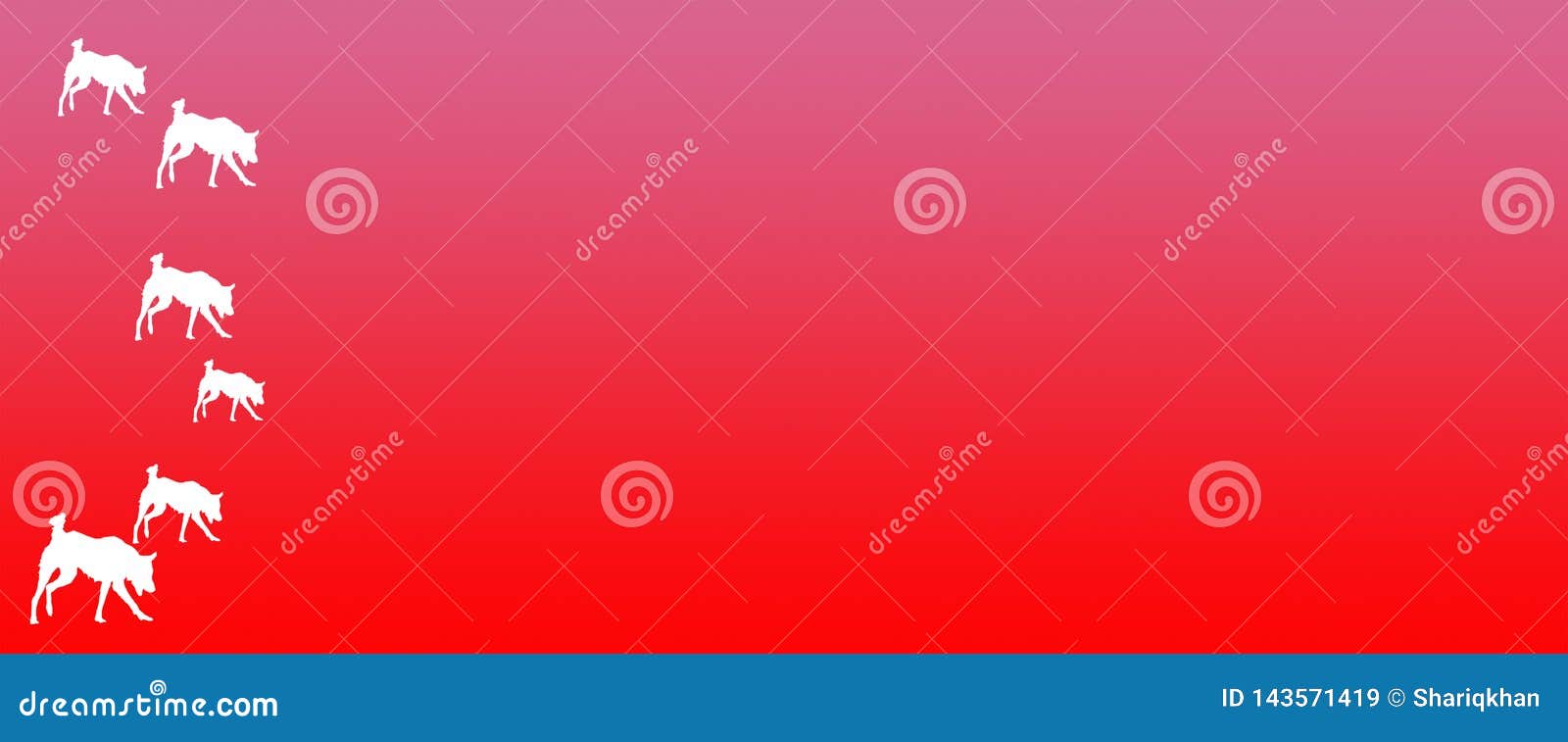 Header Background Pet Dogs Pattern on Red Gradient Background Stock ...