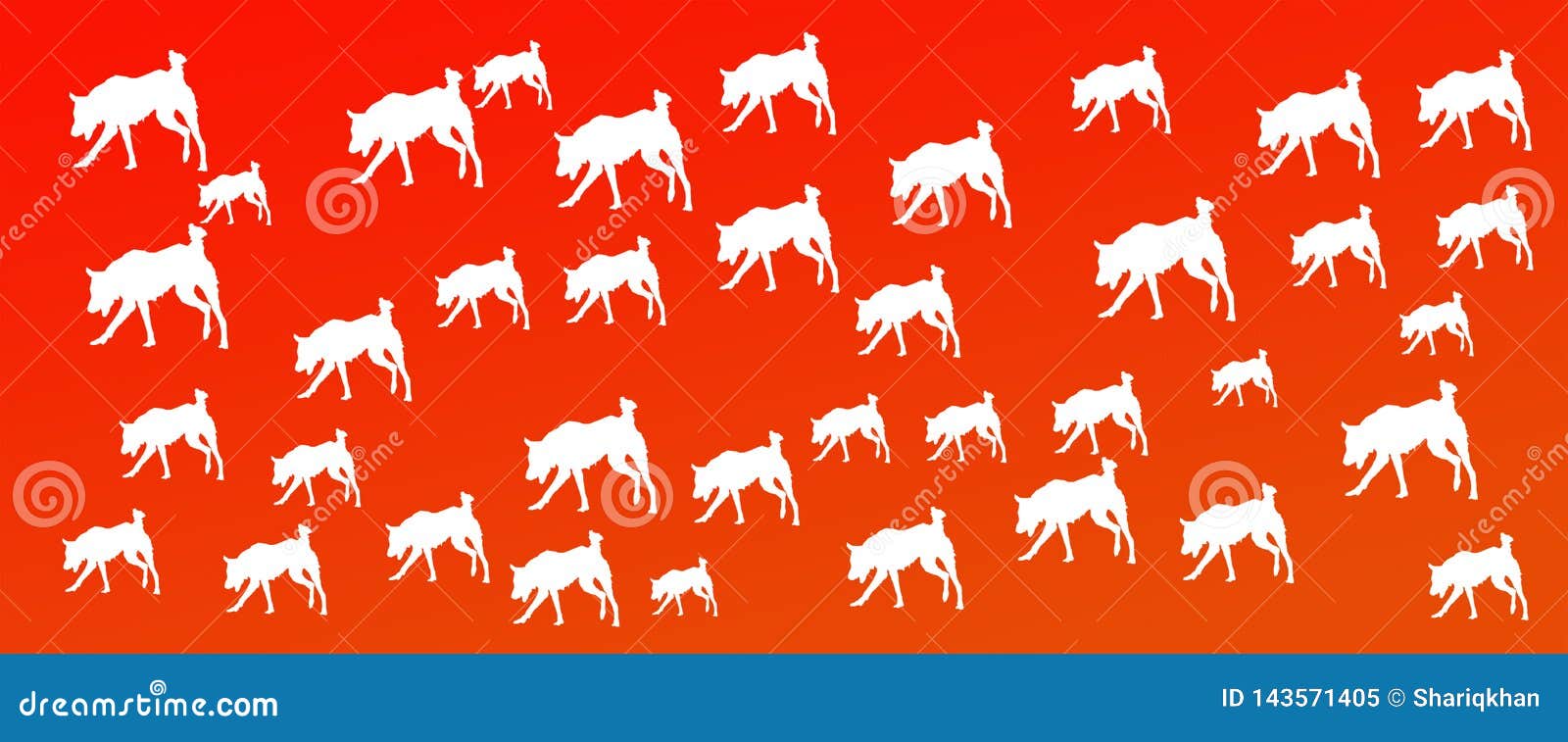 Header Background Pet Dogs Pattern on Red Gradient Background Stock ...