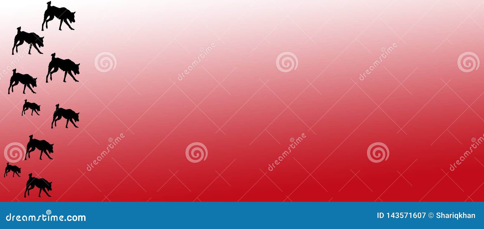 Header Background Pet Dogs Pattern on Red Gradient Background Stock ...