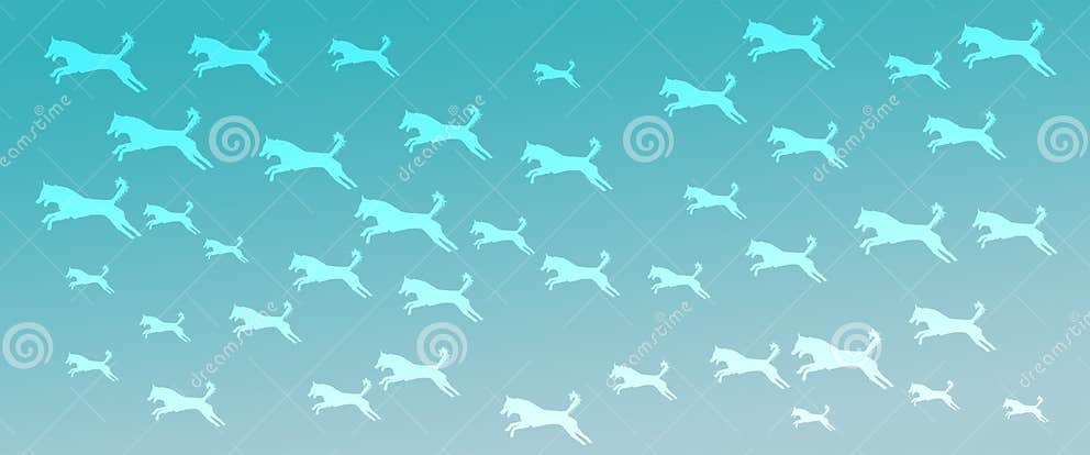 Header Background Pet Dogs Pattern on Turquoise Gradient Background ...