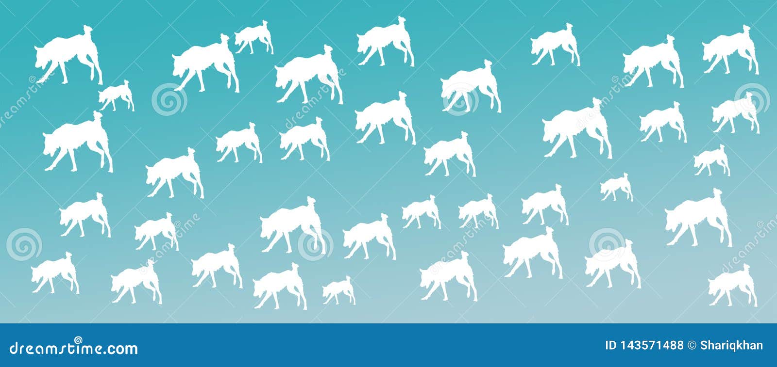 Header Background Pet Dogs Pattern on Turquoise Gradient Background ...