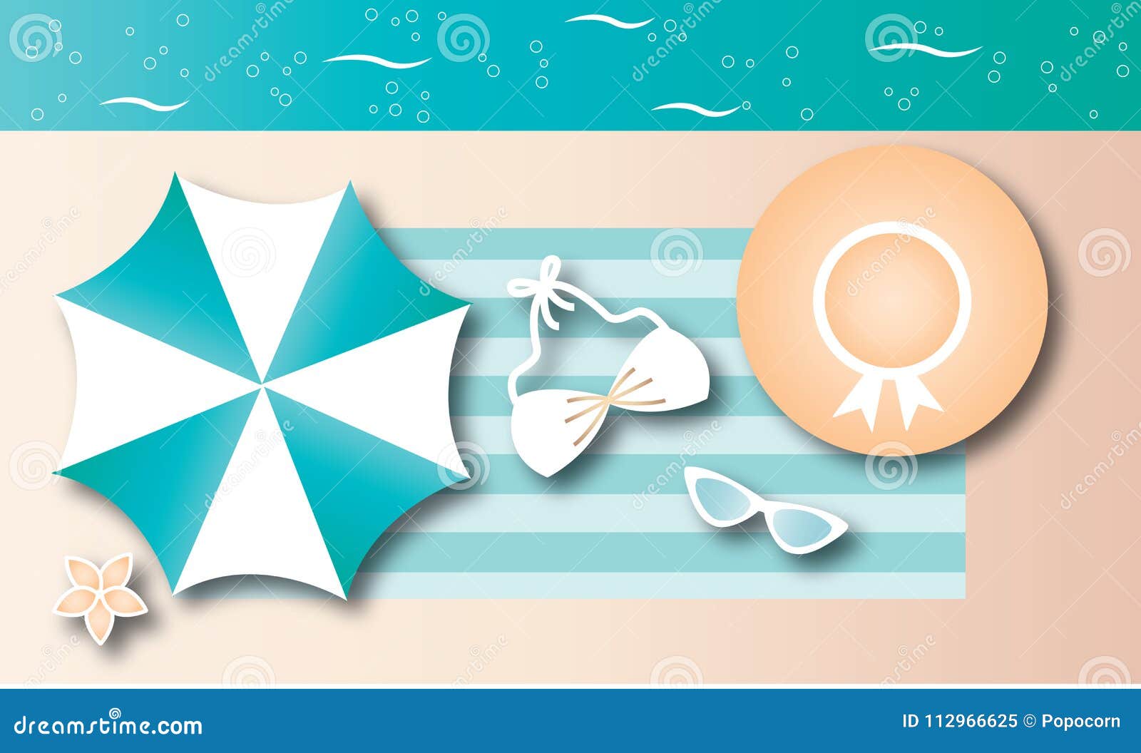 Summer Vacation Beach Header or Banner Stock Vector - Illustration of ...