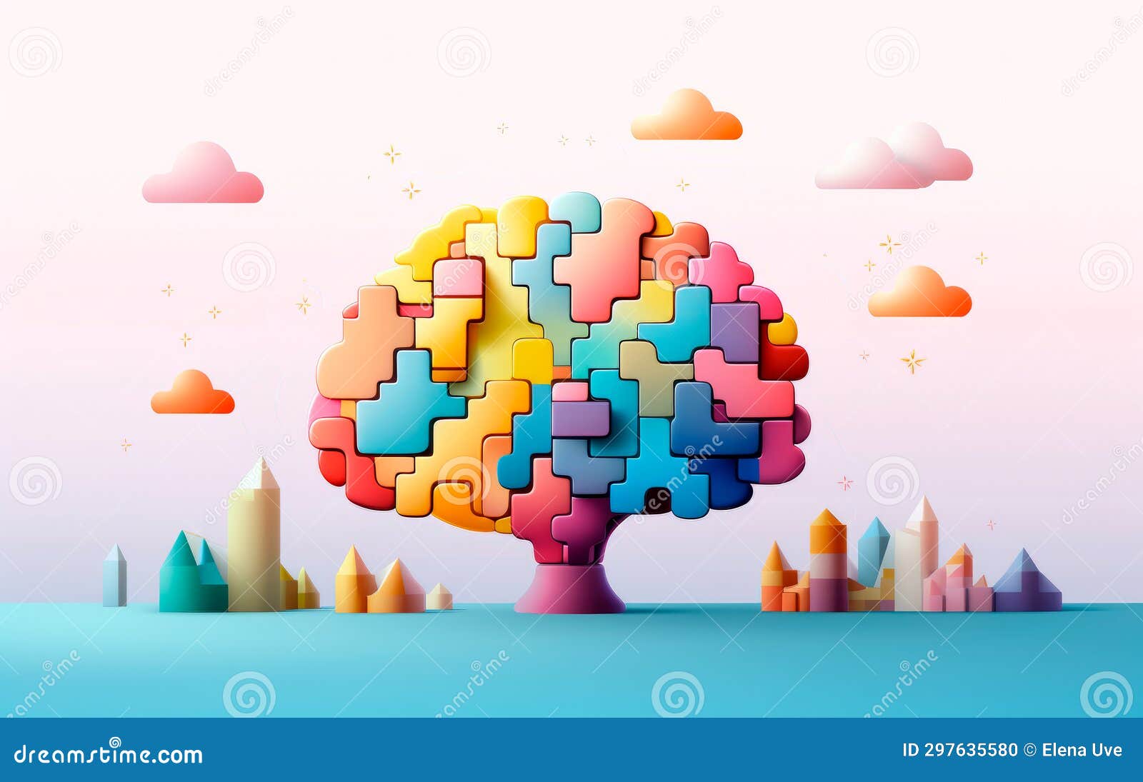 Header with Connecting Jigsaw Puzzle Pieces with Copy Space. Stock ...
