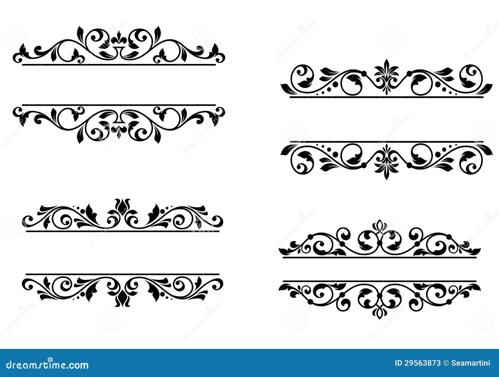 Header Frame with Retro Floral Stock Vector - Illustration of banner ...
