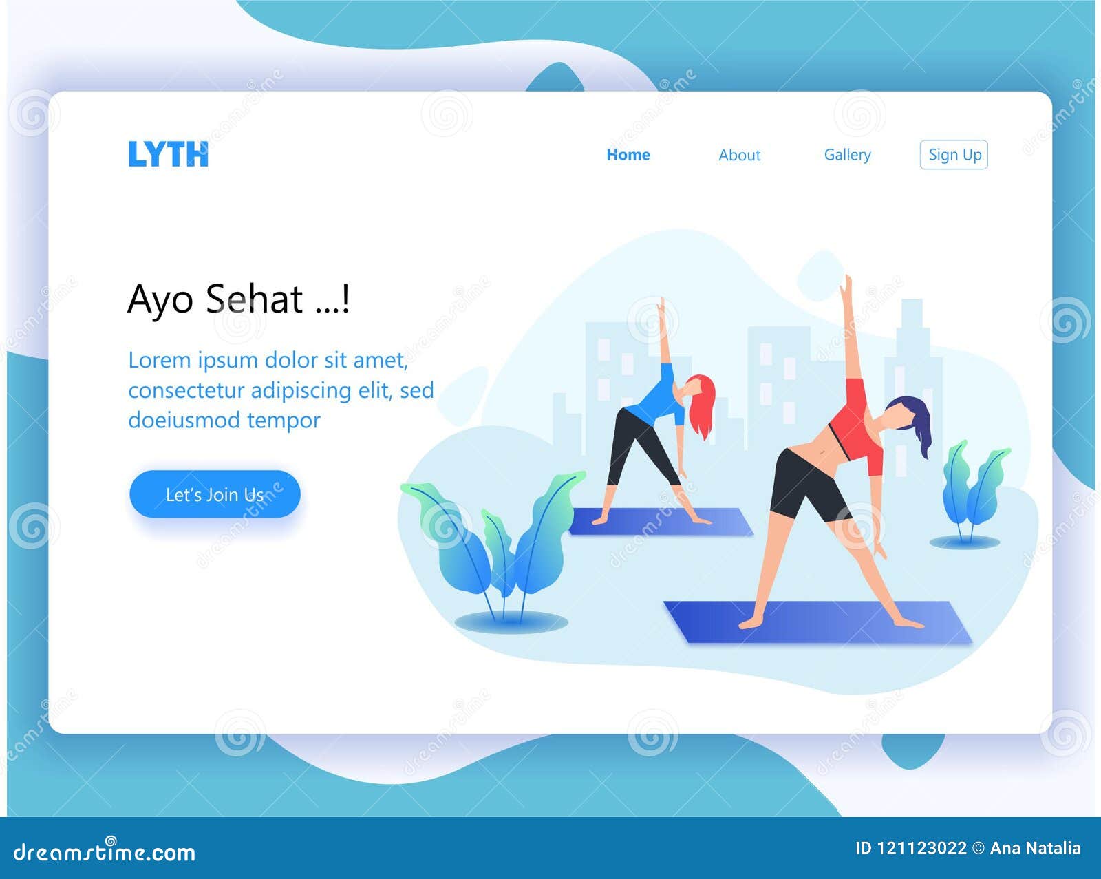 Header Landing Page for Yoga Sport Stock Vector - Illustration of page ...