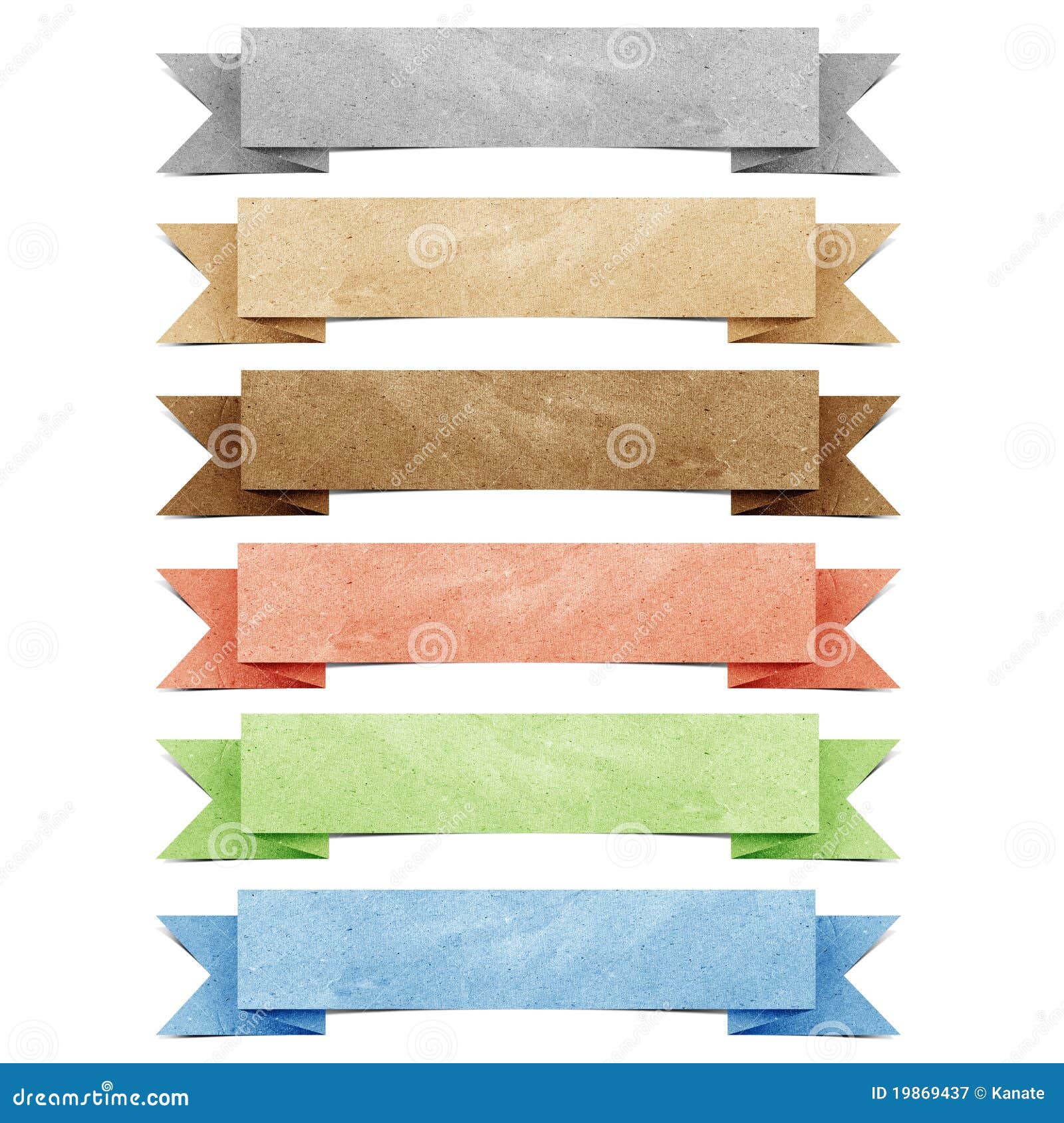 Header Origami Tag Recycled Paper Craft On White Royalty-Free Stock ...