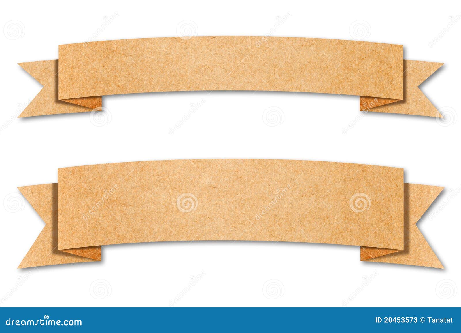 Header Origami Tag Recycled Paper Craft On White Royalty-Free Stock ...