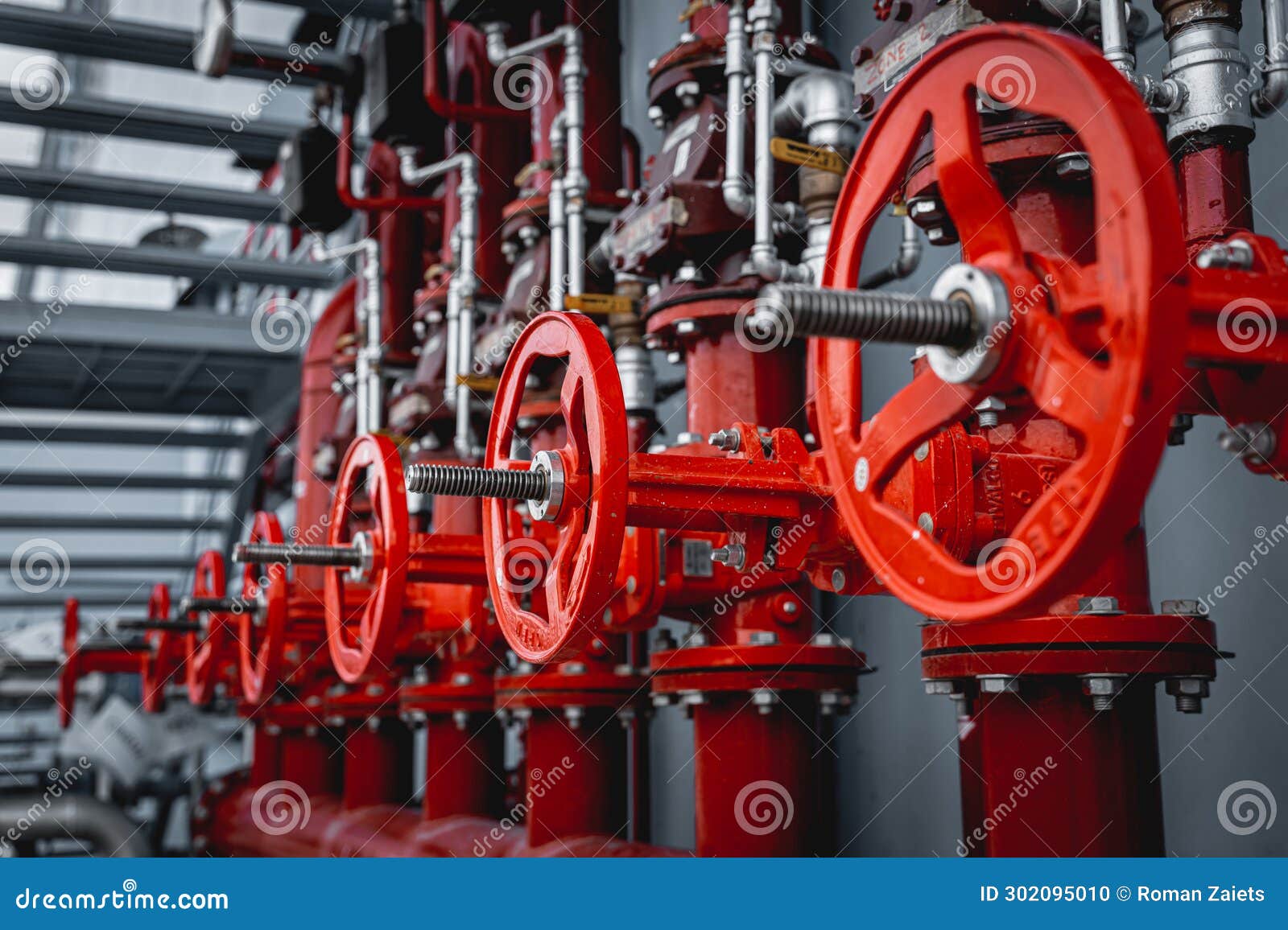 Header Pipes Valve Zone and Fire Alarm Control System at Industrial ...