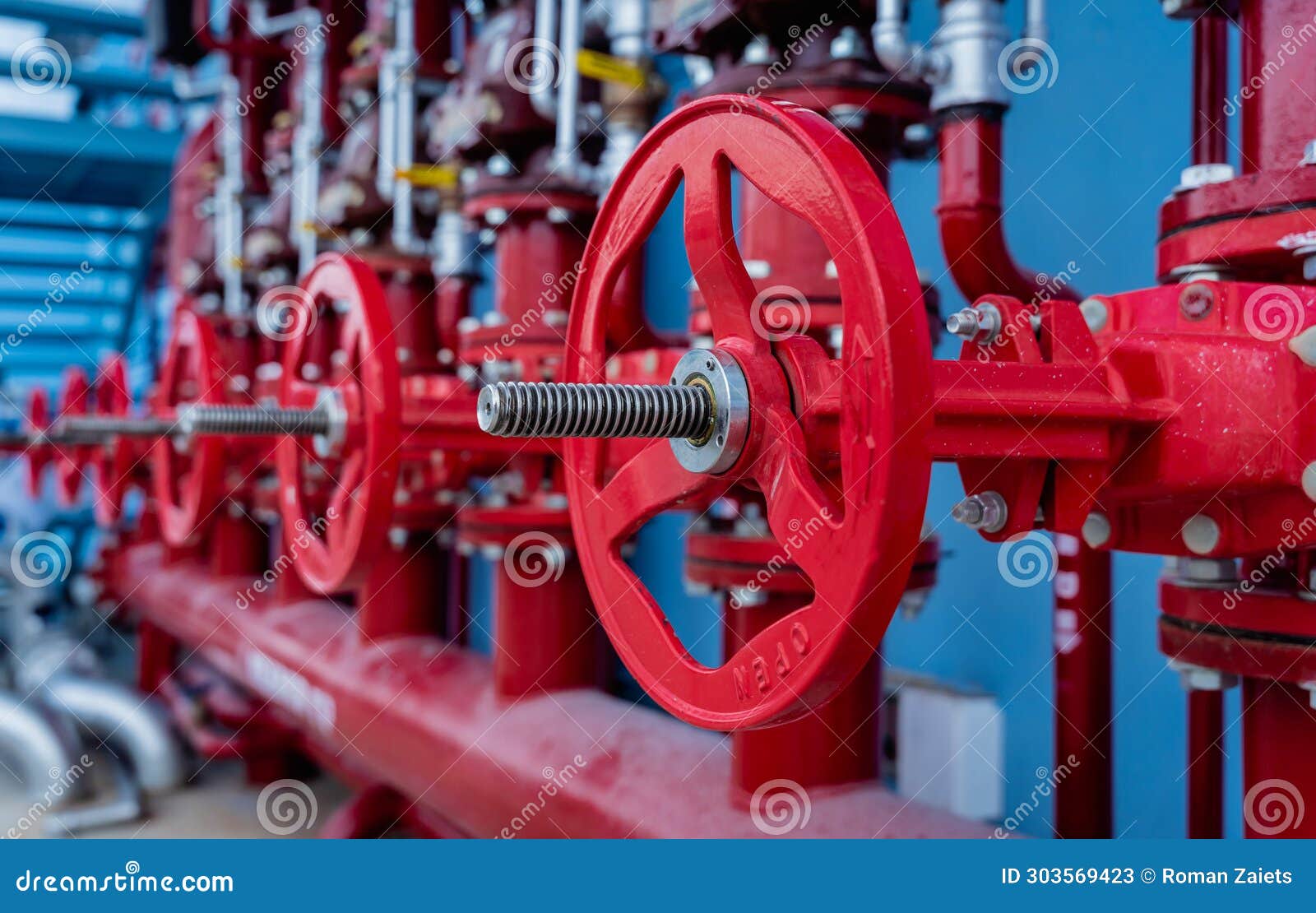 Header Pipes Valve Zone and Fire Alarm Control System at Industrial ...