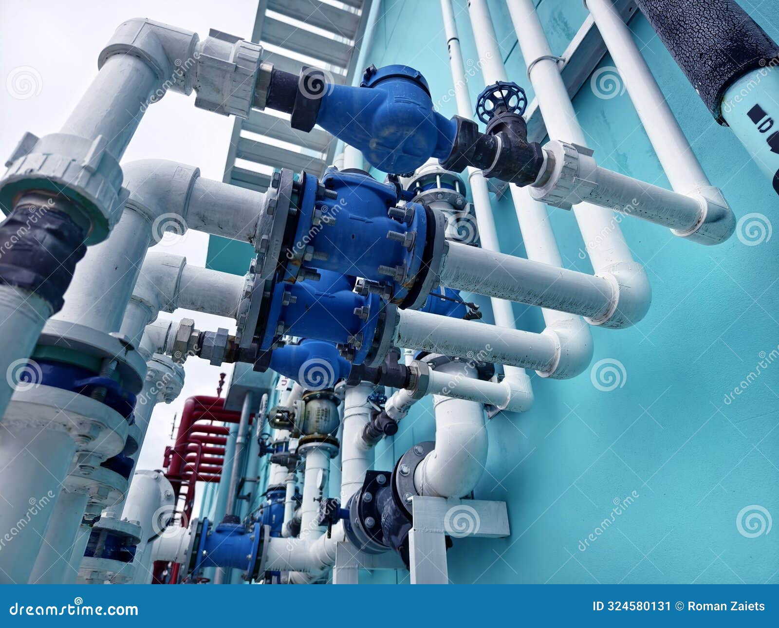 Header Pipes Valve Zone and Fire Alarm Control System at Industrial ...