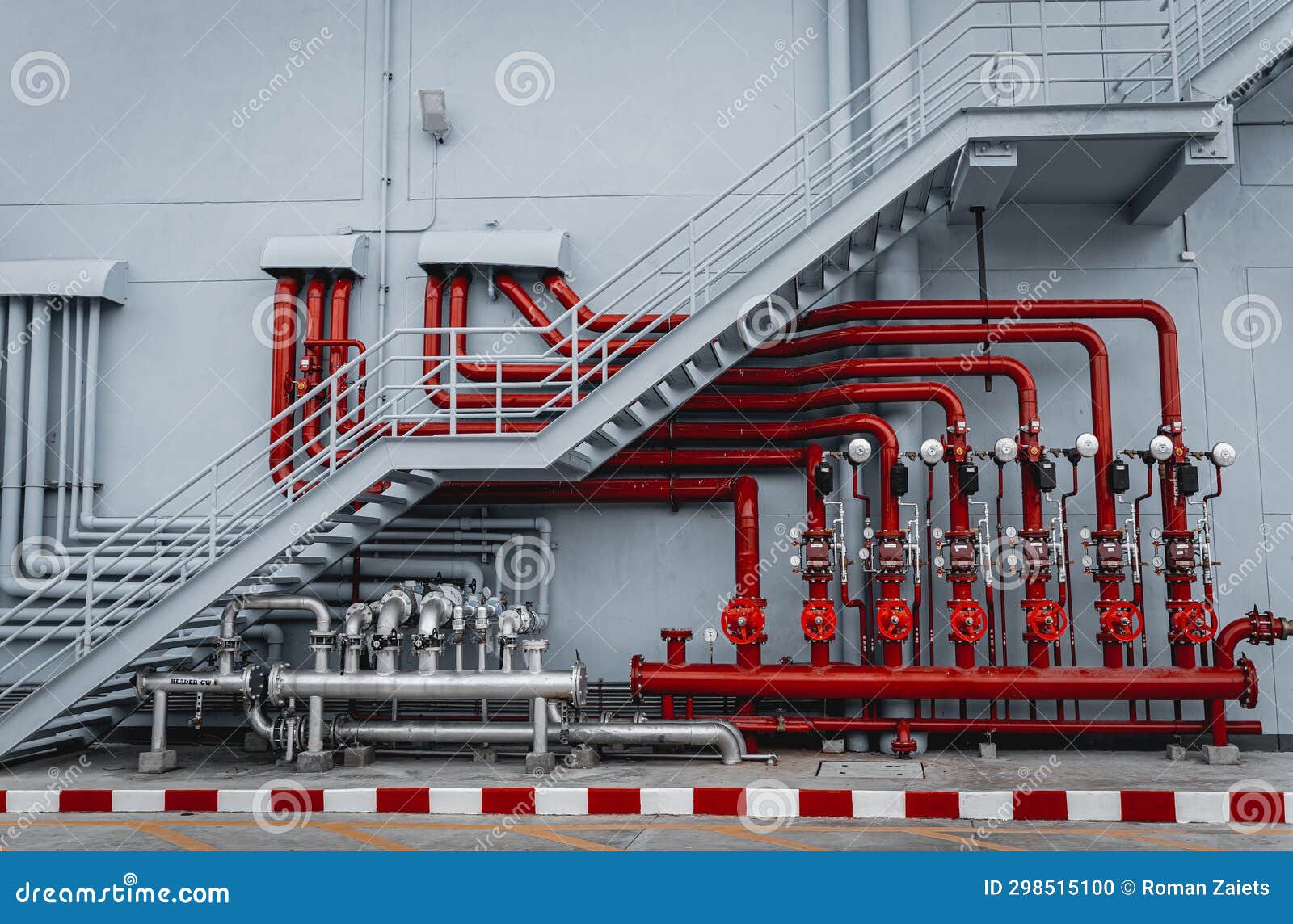 Header Pipes Valve Zone and Fire Alarm Control System at Industrial ...