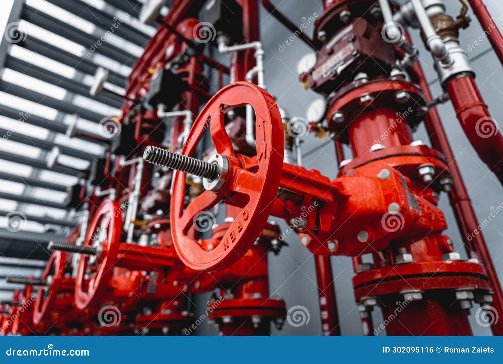 Header Pipes Valve Zone and Fire Alarm Control System at Industrial ...