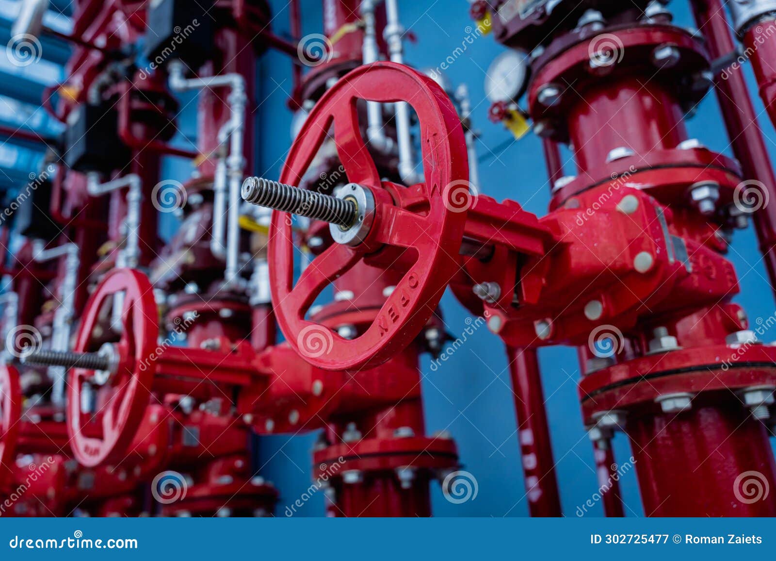 Header Pipes Valve Zone and Fire Alarm Control System at Industrial ...