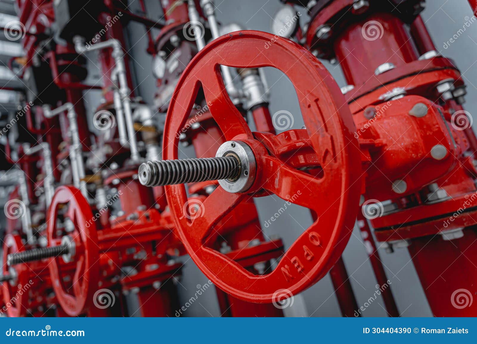 Header Pipes Valve Zone and Fire Alarm Control System at Industrial ...