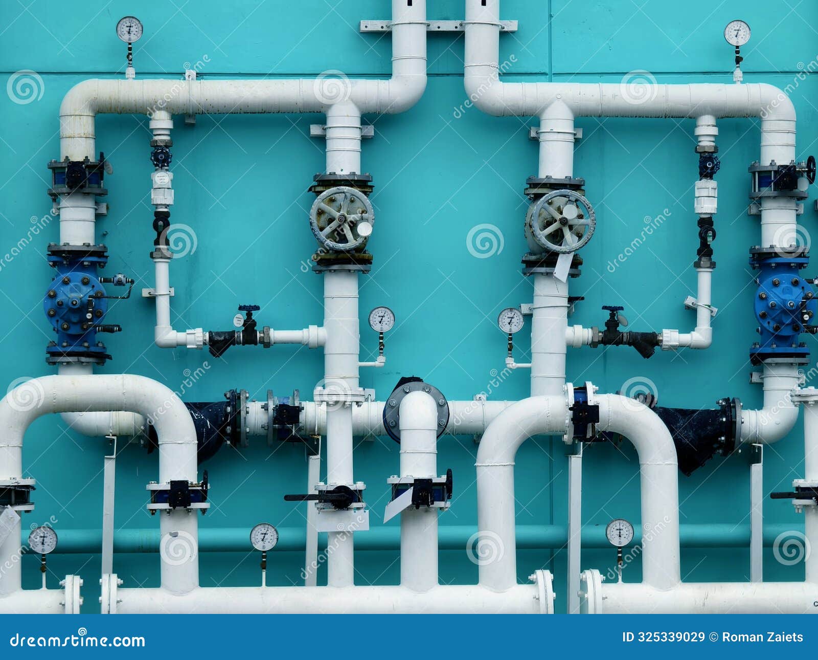 Header Pipes Valve Zone and Fire Alarm Control System at Industrial ...