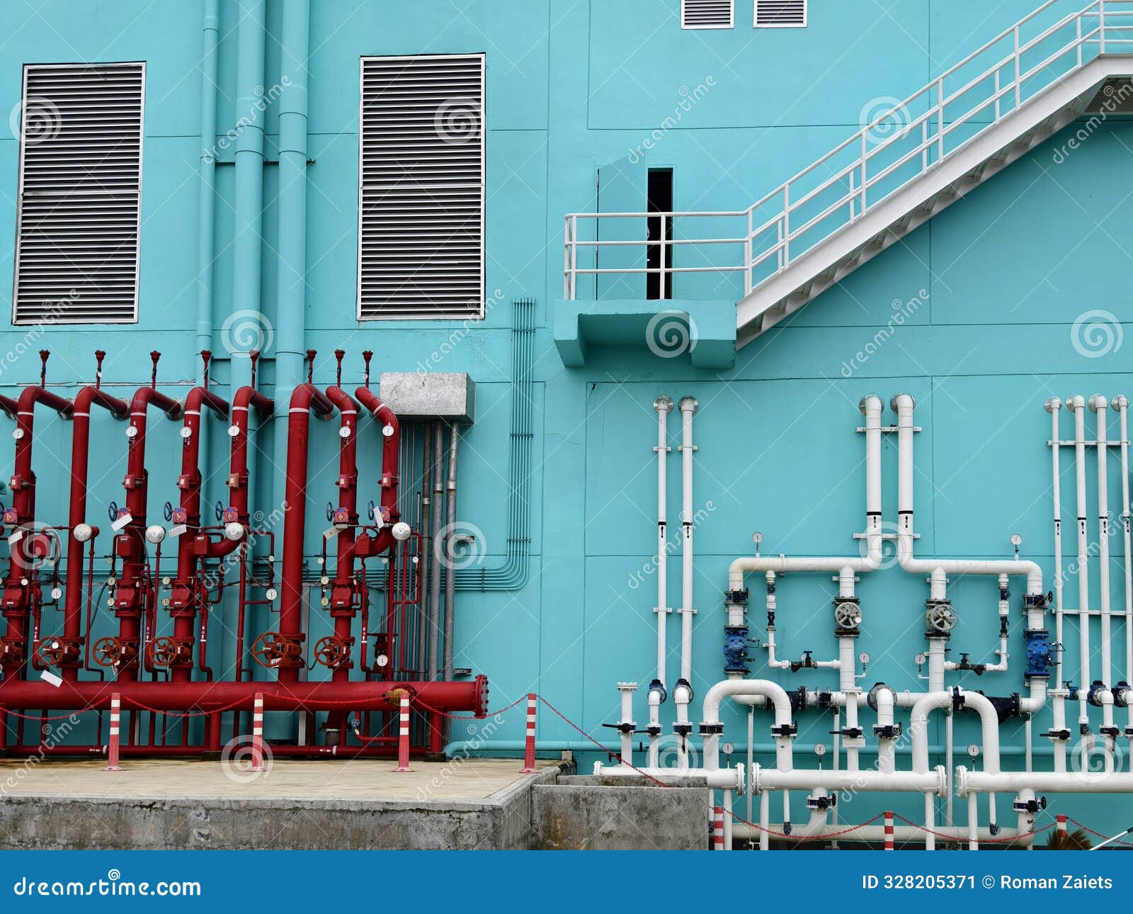 Header Pipes Valve Zone and Fire Alarm Control System at Industrial ...