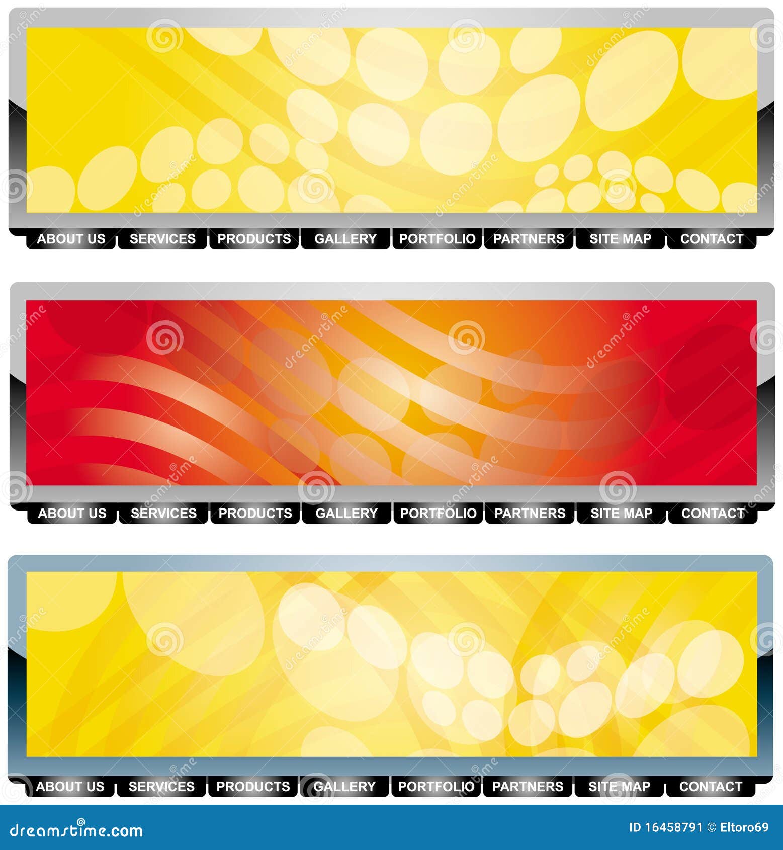 Header set stock vector. Illustration of decorative, website - 16458791