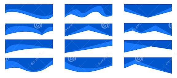 Header Shape Background for Website Design. Vector Blue Border for ...