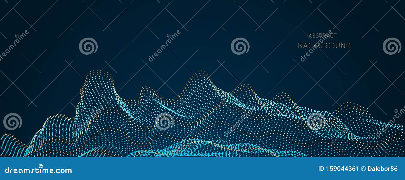 Header Template with Abstract Wave Stock Vector - Illustration of dark ...