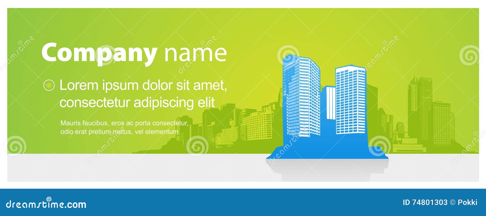 Header template with city. stock vector. Illustration of creative ...