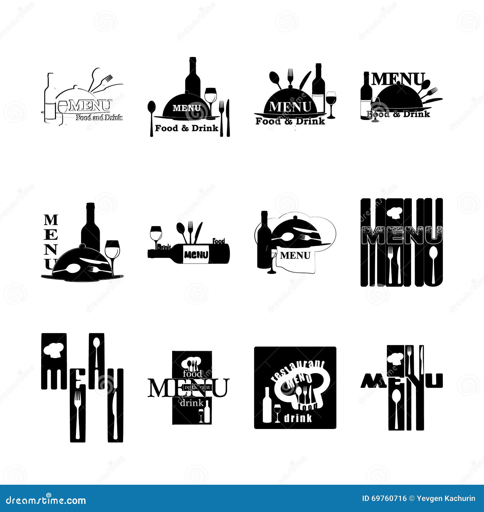 Header Templates for the Restaurant Menu Stock Vector - Illustration of ...